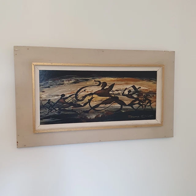 ORIGINAL TRIBAL PAINTING Textured Oil on Board 1960 - Edward M Elliott ...