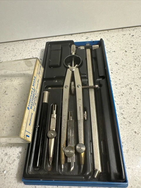 VINTAGE STAEDTLER MARS Masterbow Geometry Drawing Instruments Set 551 ...