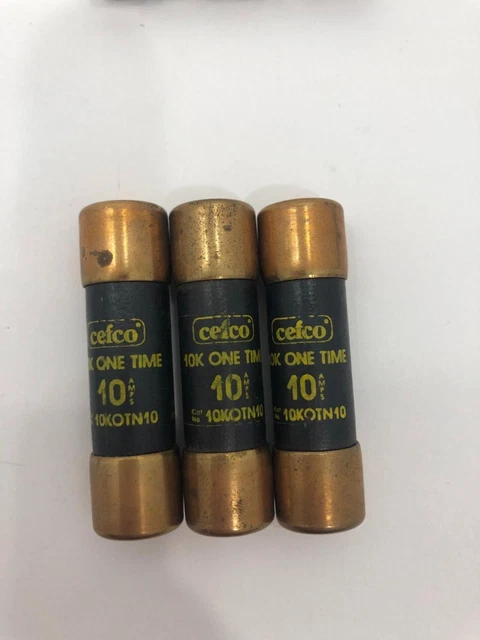 LOT OF 3 Cefco Cefcon 10K 10A One Time Fuse 10KOTS10 $23.05 - PicClick AU