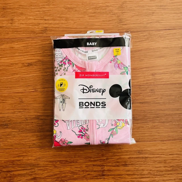 BONDS BABY GIRL Disney Cinderella Dream Pink Floral Zip Wondersuit Sz 2 ...
