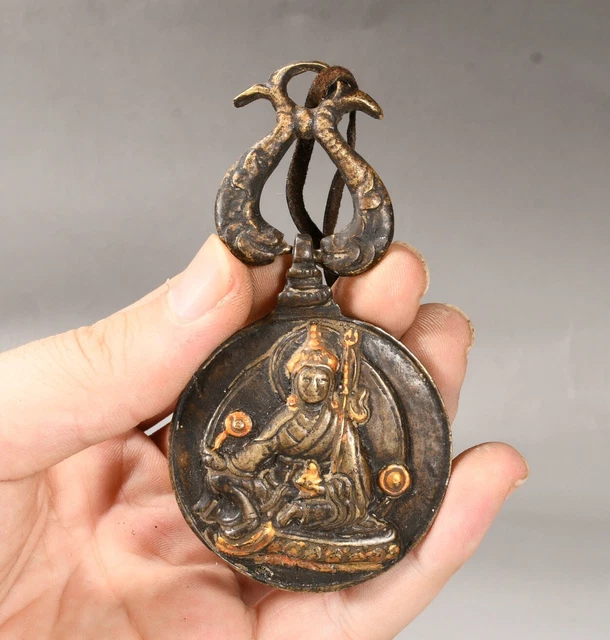 3.3 &VIEUX BOUDDHISME tibétain bronze plaqué or maître Lotus Dai Bouddha EUR 40,00 - PicClick FR