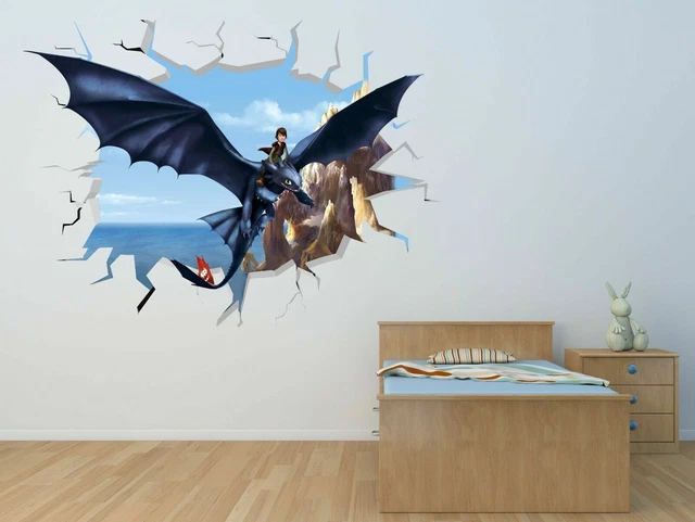 HOW TO TRAIN Your Dragon Blue 2 Custom Wall Decals 3D Wall Stickers Art ...