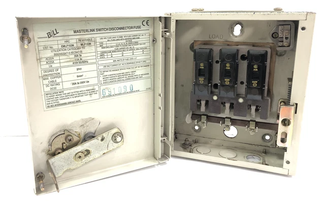 BILL MASTERLINK EMLF153N 20Amp TPN HRC Fused Switch Disconnector £22.99 ...