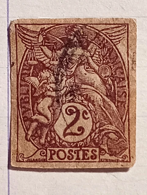 BW084 - TIMBRE Oblitéré avec charnière - YT108 Blanc non dentelé 2c ...