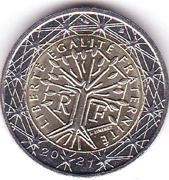 2 EUROS FRANCE 2021 - L'RBRE DE LA LIBERTE - Type B - EUR 3,30 ...