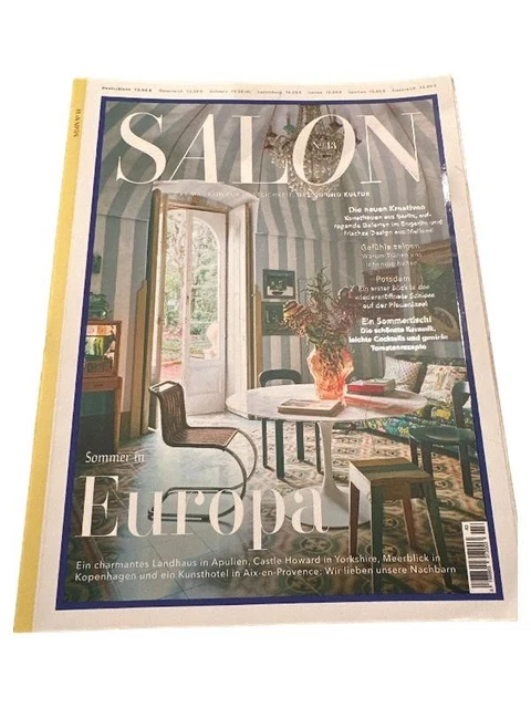 SALON MAGAZINE NR. 13 Été Europe Hospitalité Design Culture EUR 5,95 ...