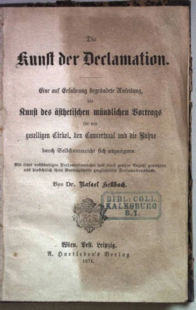 DIE KUNST DER Declamation: eine auf Erfahrung begründete Anleitung, die ...