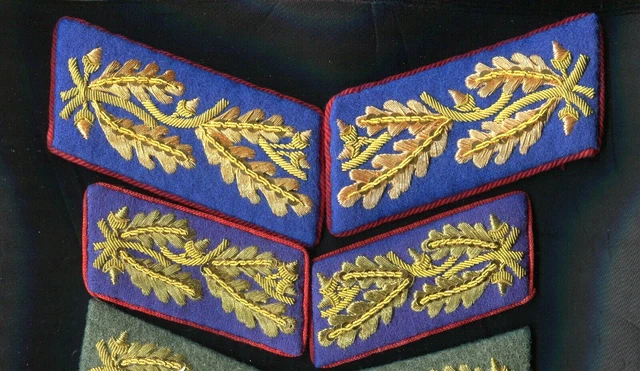 GERMAN WW1 SAXON General's Collar Tabs Gold on Blue wool oversized £19. ...