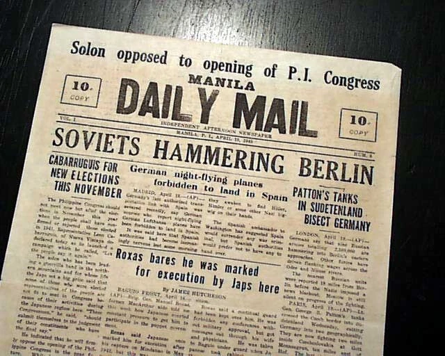 RARE JOURNAL OCCUPATION MILITAIRE AMÉRICAINE Manille Philippines ...
