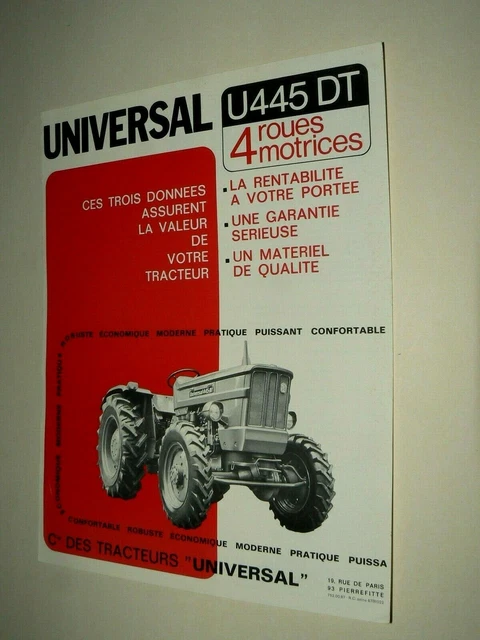 PROSPECTUS TRACTEUR UNIVERSAL U445 DT Tractor Traktor Trattore Prospekt ...
