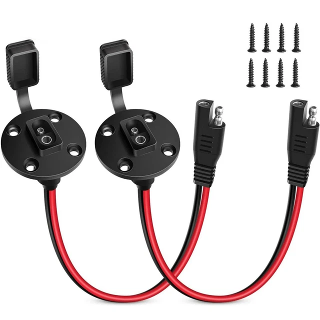 SAE POWER SOCKET Sidewall Port Solar Cable Quick Connect Panel 12AWG ...
