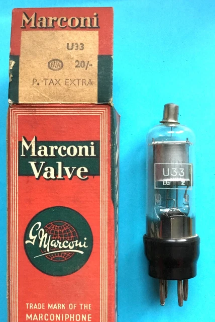 VALVOLA/TUBO RADDRIZZATORE MEZZA onda Marconi/Osram U33, NOS, NUOVO CON SCATOLA EUR 17,43 ...