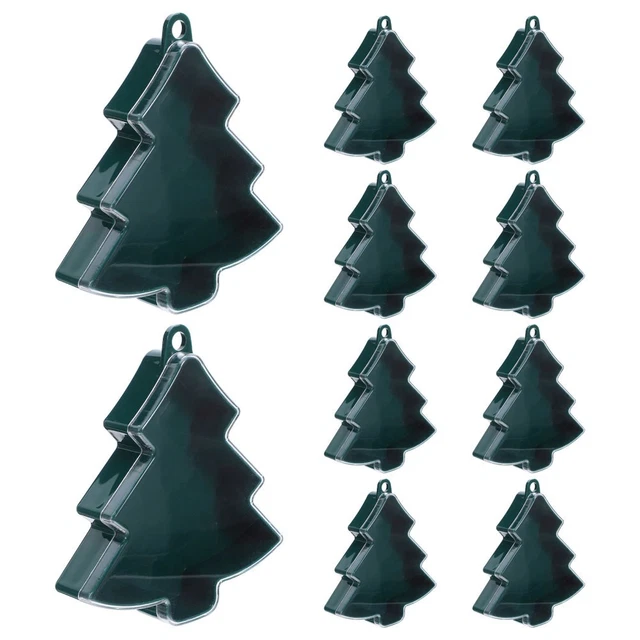 10 PCS CHRISTMAS Tree Candy Boxes Plastic Fillable Treat Containers ...