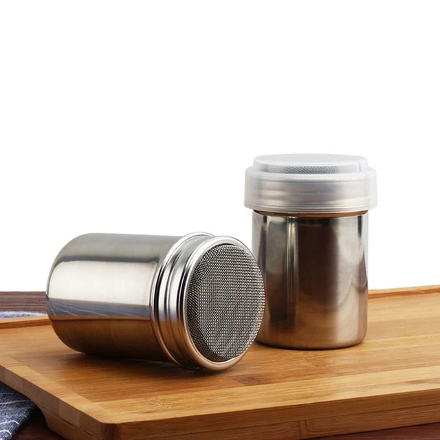 2 PCS LIDDED Cocoa Powder Shaker Coffee Chocolate Confectioners Sugar £ ...