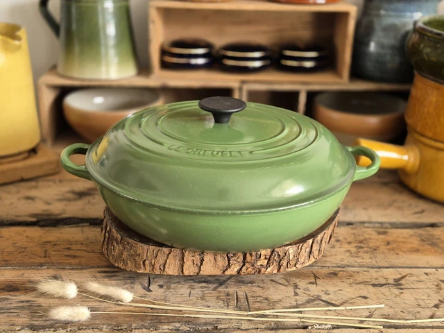 GRANDE COCOTE WOKE En Fonte Le Creuset Verte EUR 70,00 - PicClick FR