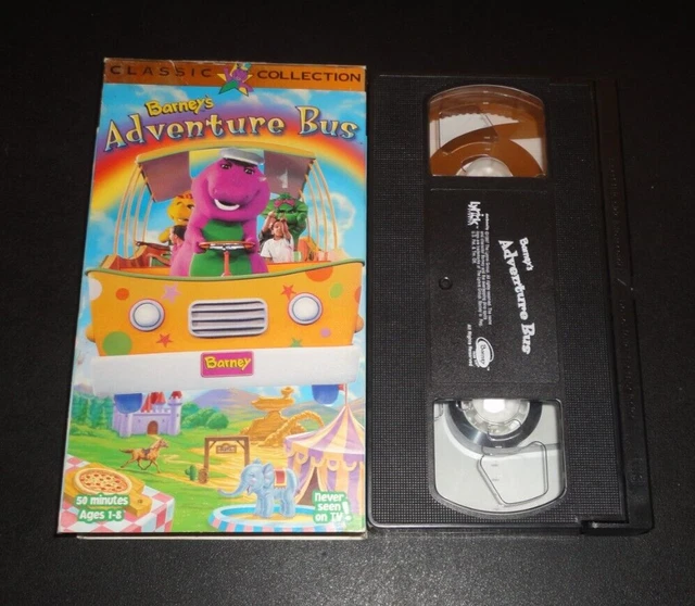 BARNEY : BARNEY'S Adventure Bus (VHS, 1997) Purple Singing Dinosaur ...
