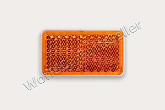 TRAILER TRUCK BUS Light Reflector Rectangle Amber 46x26x4mm with ...