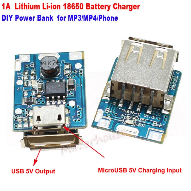 MICRO USB 5V 1A Lithium Li-ion 18650 Battery Charger Module Board DIY ...