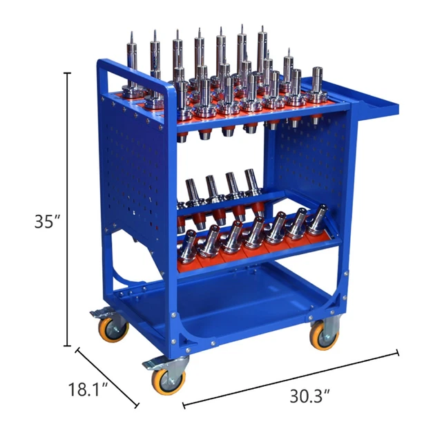 CNC TOOL CART BT40 Mobile Tool Rack CNC Tool Cart 35 Capacity CAT40 ...