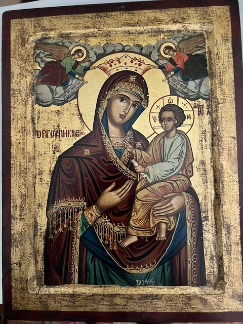 ICONA DIPINTA A mano da padre Pefkis Con Garanzia E Sigillo Di ...