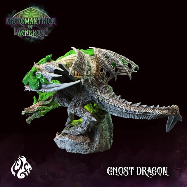 GHOST DRAGON, CRIPPLEDGODFOUNDRY D&D Miniature Wargaming 3D Printed £19 ...