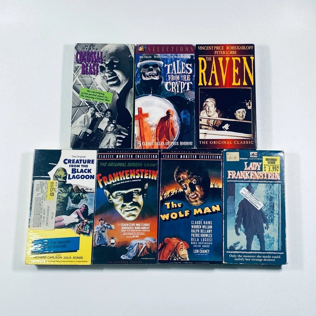 CLASSIC MONSTER HORROR VHS Lot - Frankenstein, Wolfman, Black Lagoon ...