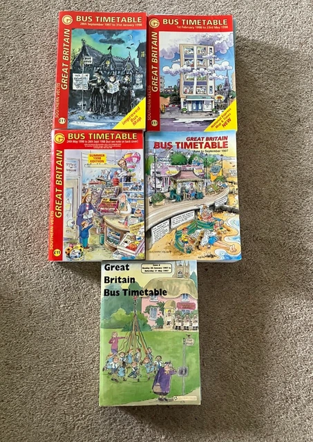 GREAT BRITAIN BUS Timetable Books Bundle (5 items) Issues 6/7/8/9/10 ...