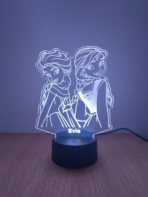 3D LED NIGHT lamp - Frozen Elsa & Anna £16.31 - PicClick UK
