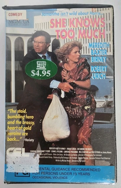 SHE KNOWS TOO Much Big Box Clam Shell VHS CEL 1989 Comedy TV Movie Free ...