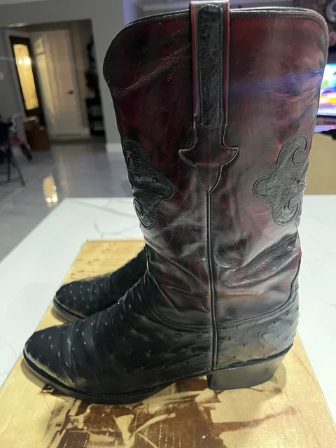 LUCCHESE CLASSICS FULL Quill Ostrich Black boots sz 11 D Jack £521.49 ...