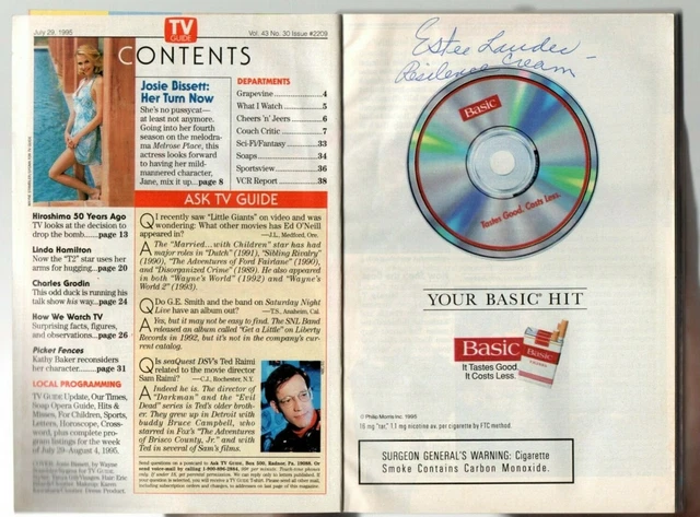 TV GUIDE MAG July 29 1995 Josie Bissett Linda Hamilton Kathy Baker ...