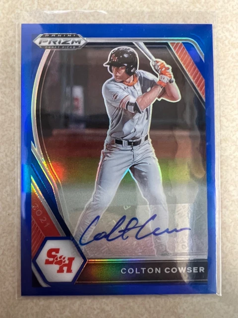 COLTON COWSER 2021 Panini Prizm Draft Picks bleu Prizm Auto 21/99 #PDP5 ...