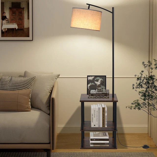 LAMPADAIRE LED TABLE d'Appoint Design Moderne avec abat-jour en tissu ...