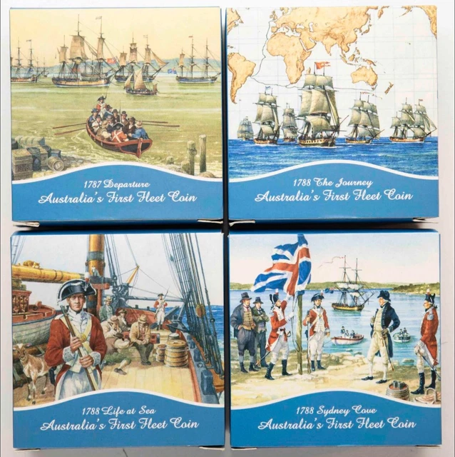 COMPLETE SET Australia's First Fleet - 4 Coin Set - Tokelau 92.5% ...