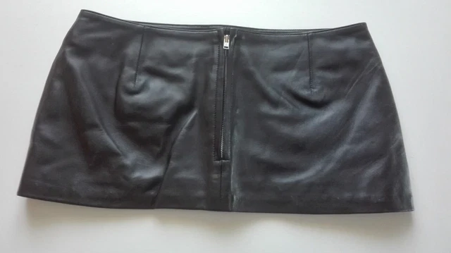 ECHT LEDER ROCK super Mini v. Crazy outfits schwarz M/40 RV Minirock ...