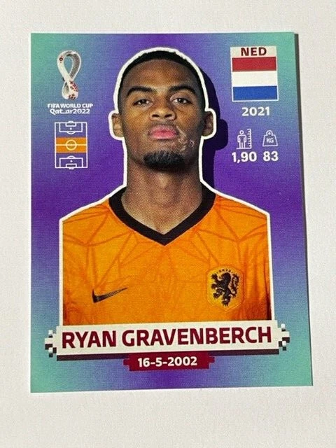 PANINI FIFA WM 2022 World Cup Qatar Sticker Netherlands NED12 Ryan Gravenberch EUR 1,00 ...