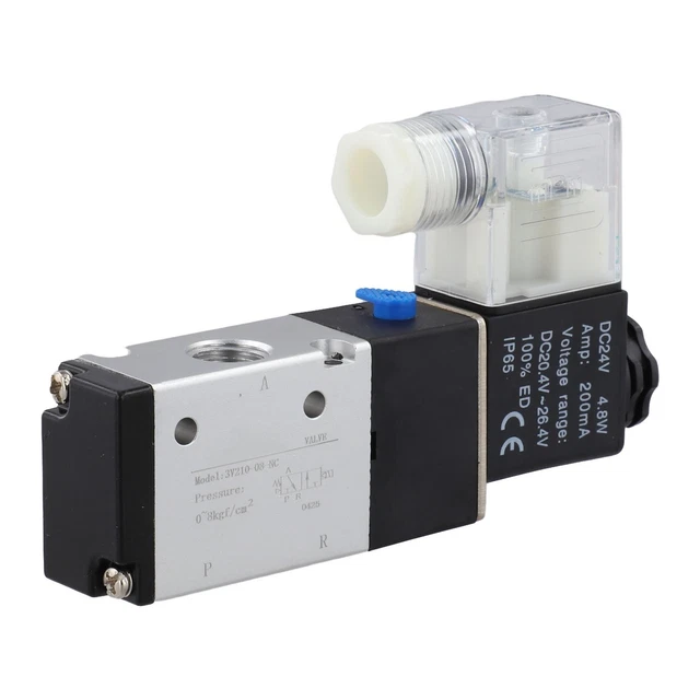 PNEUMATIC SOLENOID VALVE AIRTAC Type 3V210-08 3 Way 2 Position 1/4 DC ...