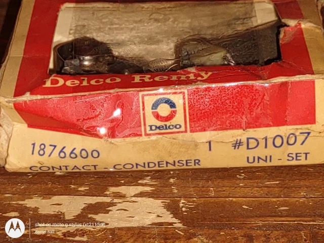 DELCO REMY GM General Motors NOS Contact Condenser D1007 vtg Auto Rat ...