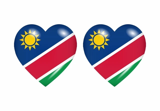 2X STICKER AUFKLEBER Flaggen flagge fahne herzen NAM namibia EUR 3,99 ...