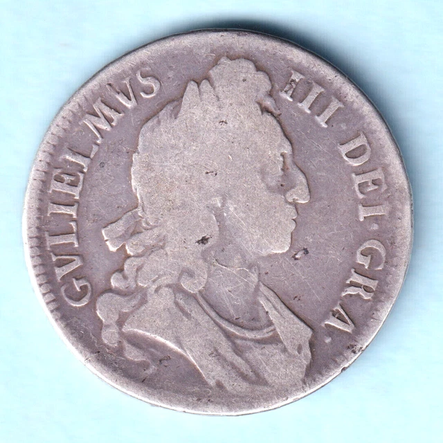 GREAT BRITAIN. 1696 William 111 - Crown.. OCTAVO edge.. 1st Bust.. VG ...