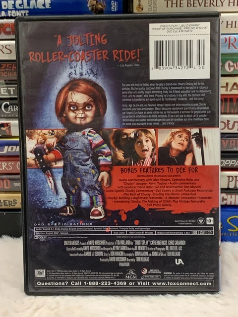 CHILDS PLAY DVD Horror Movie 1988 Widescreen Special Edition Bonus ...