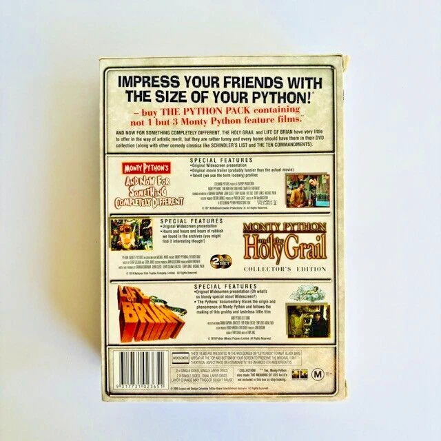 THE MONTY PYTHON Pack: Life of Brian, The Holy Grail + Sketch DVD ...