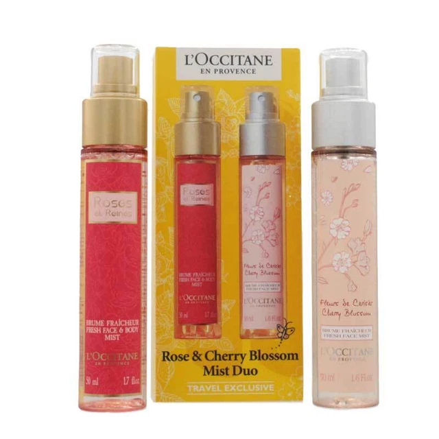 L'OCCITANE BODY MIST Rose & Cherry Blossom Face Mist Duo Body Spray ...