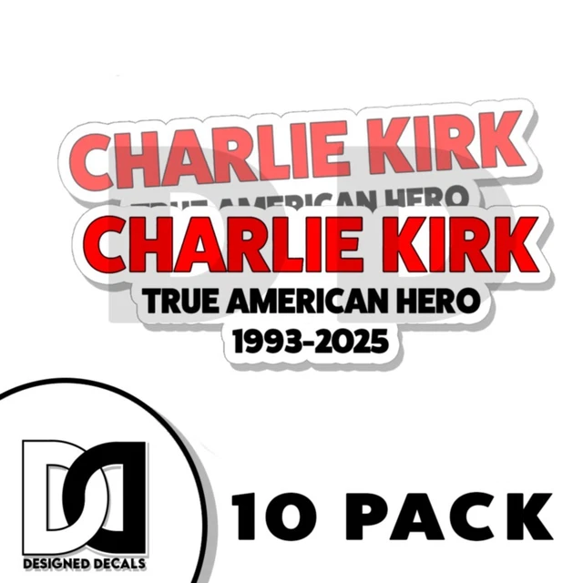 CHARLIE KIRK TRUE American Hero SMALL Stickers Memorial RED Decals 10 ...