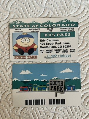 SOUTH PARK BUS Pass - ID Card - Novelty Fun Gift - Aluminium - Eric ...