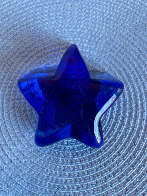FIRE AND LIGHT Recycled Glass Paperweight Cobalt Blue Shooting Star ...