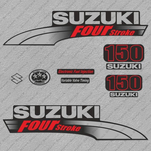 SUZUKI 150HP FOUR Stroke Outboard Engine Decals Sticker Set ...