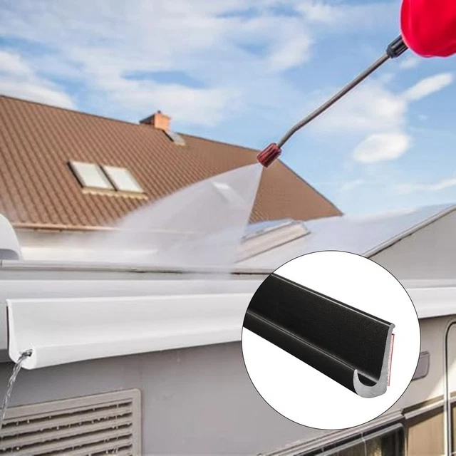 SELF RAIN GUTTER Roof Drain Diverter for Black Vans For Cars RVs Boats ...