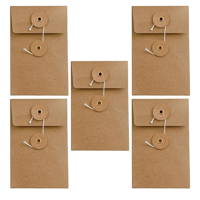 5 PCS FILE Envelope Folders Cardboard Record Sleeves Document Envelopes ...