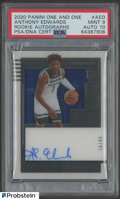 2020-21 PANINI ONE And One Anthony Edwards RC 58/99 PSA 9 PSA/ADN 10 ...